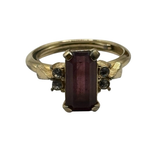 Avon | Jewelry | Vintage Avon Purple And Clear Rhinestone Cocktail Ring ...